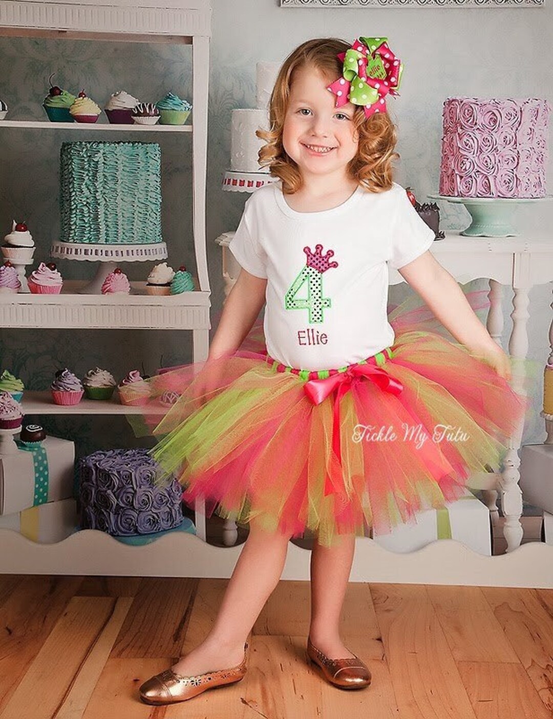 Diva Princess Number Crown Birthday Tutu Outfit-hot Pink and Lime ...