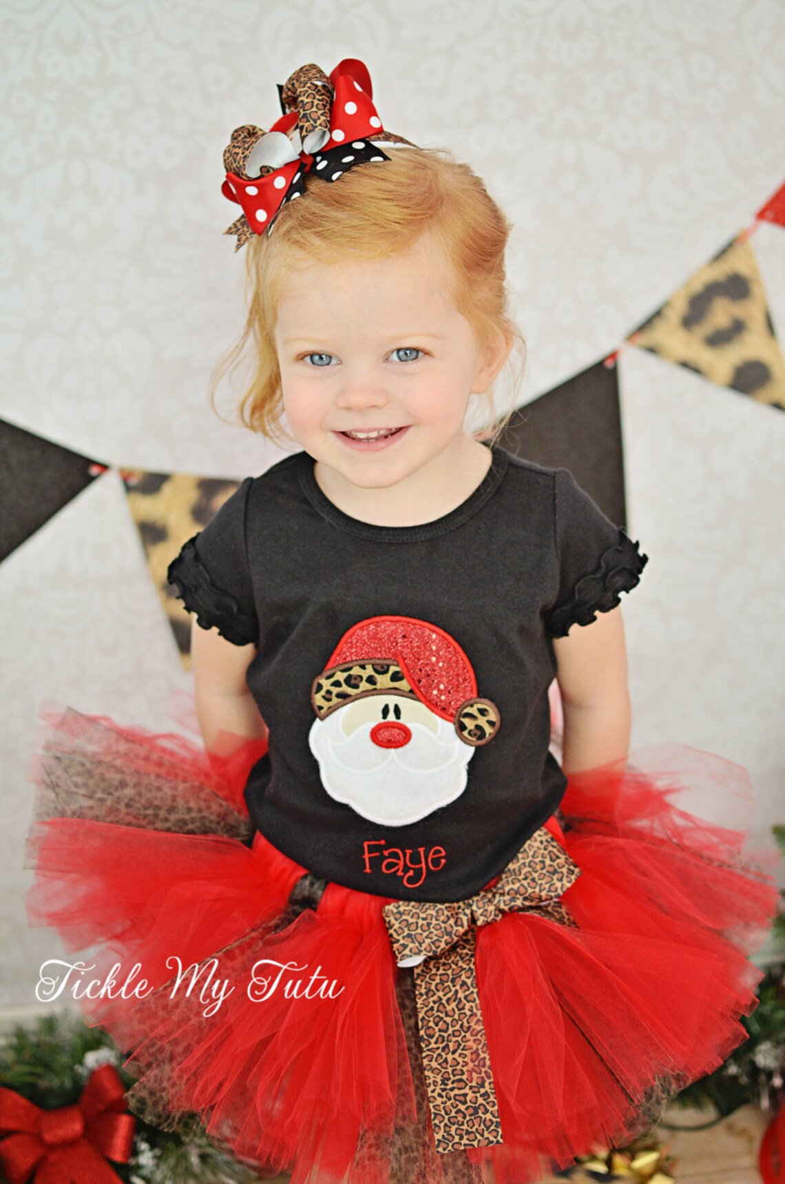 Cheetah Santa Christmas Tutu Outfit-christmas Pageant Outfit-my First ...