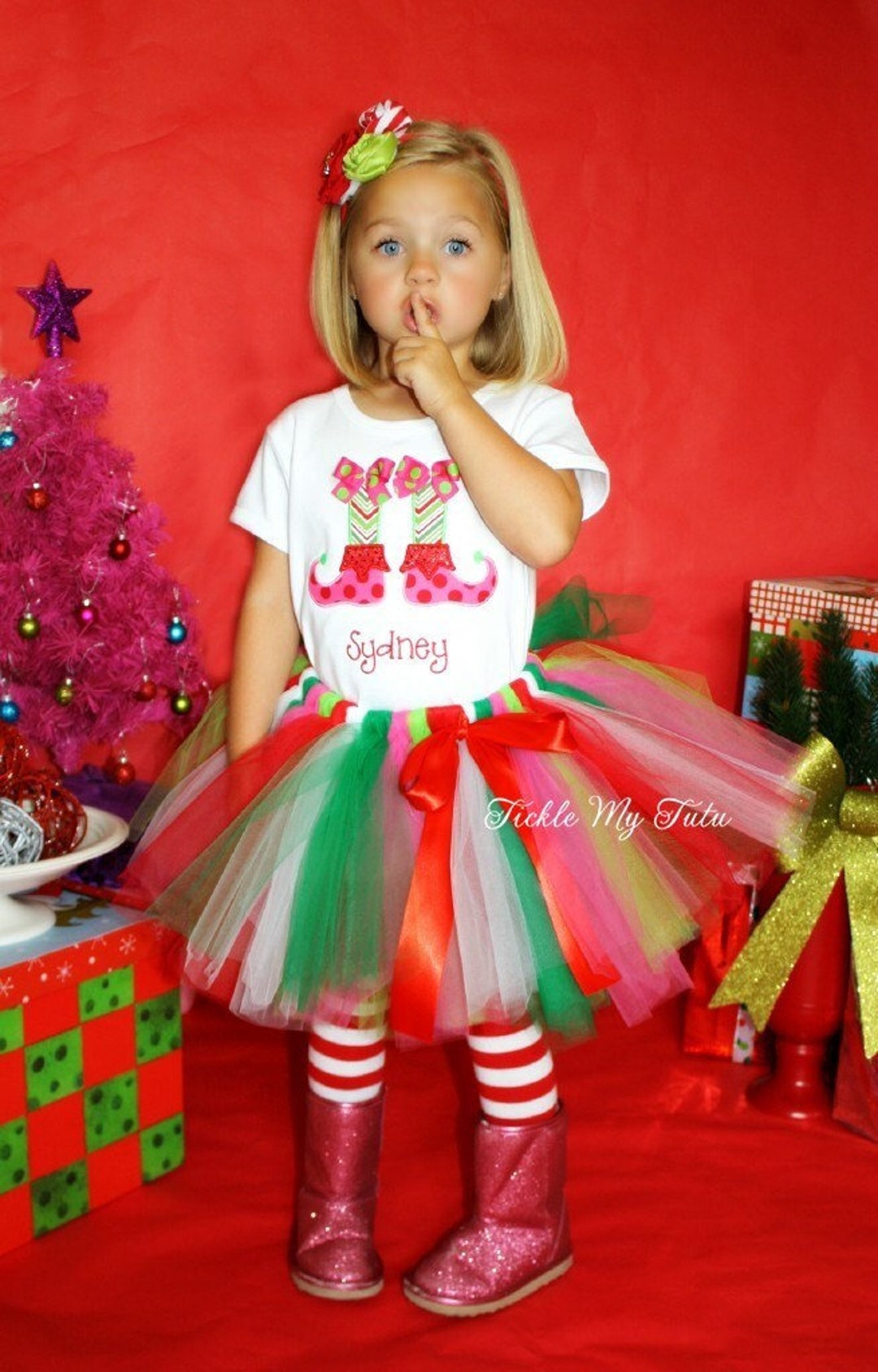 Lil' Elf Feet Christmas Tutu Outfit-my First Christmas Outfit-christmas ...