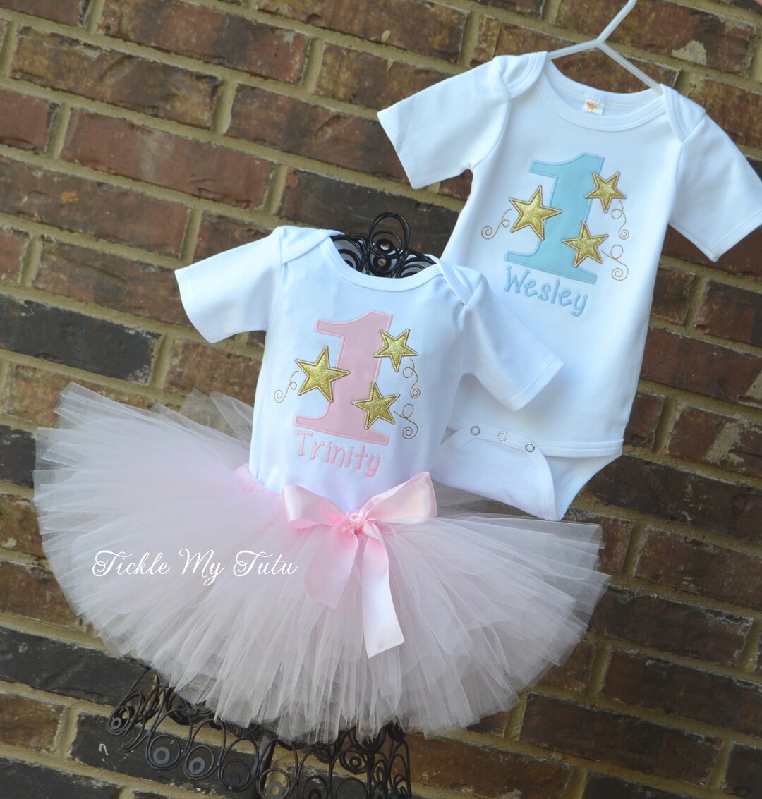 Boy/girl Twin Twinkle Twinkle Little Star Birthday Party Outfits-first ...