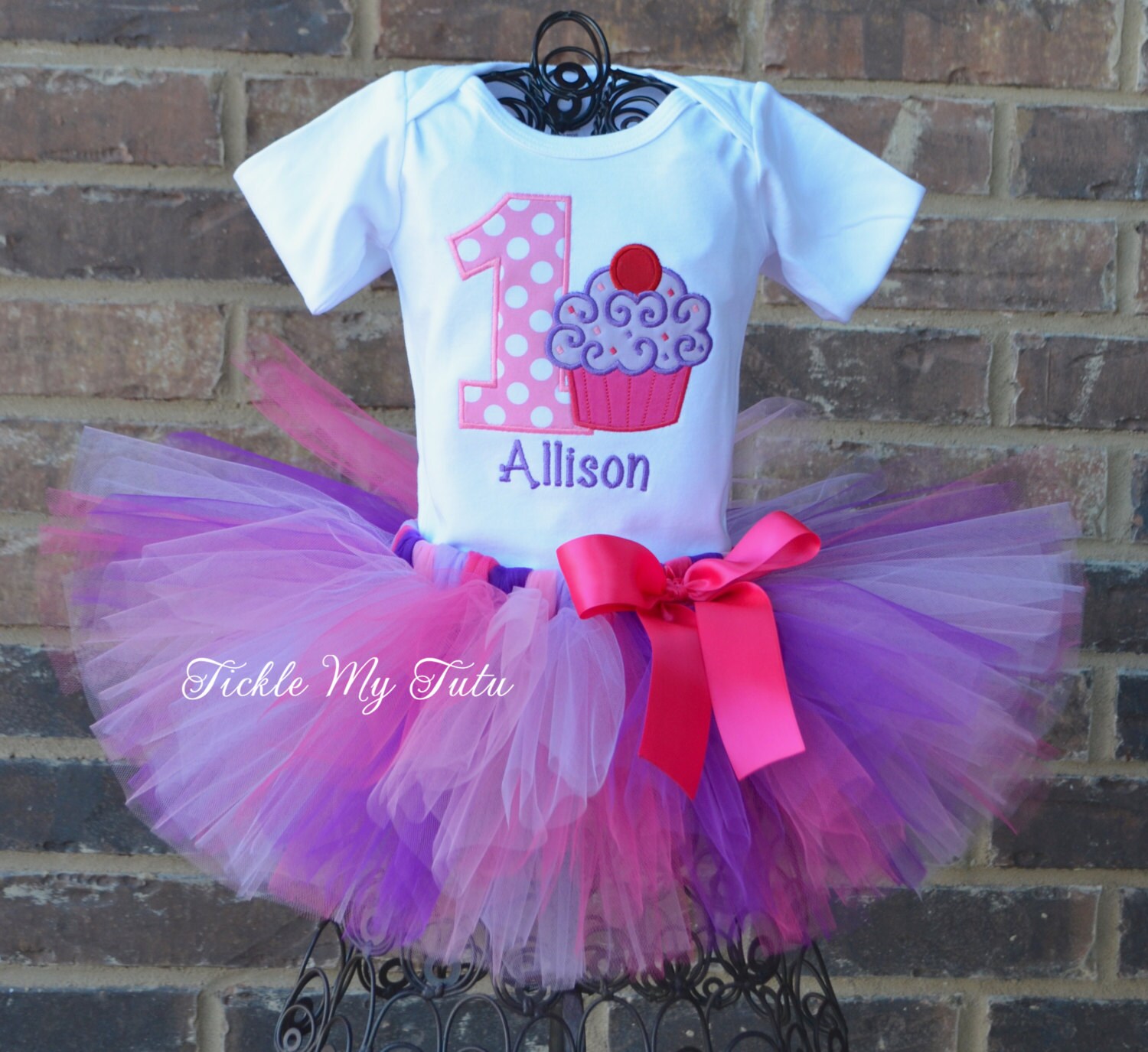 Cupcake Swirl Birthday Tutu Outfit-cupcake Birthday Set-pink and Purple ...