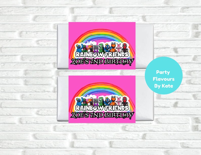 Rainbow Friends Digital Chocolate Bar Wrapper Template, Printable Candy ...