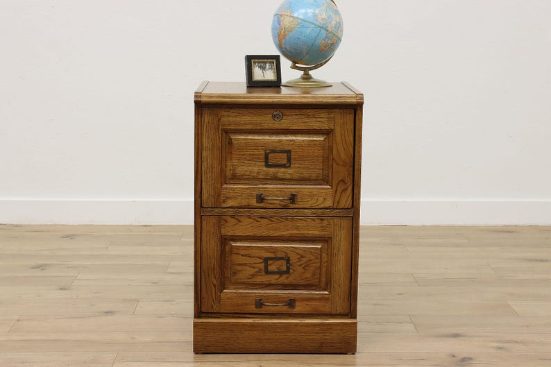 Antique Oak File Cabinet | Solid Wood, Raised Panel Design - Etsy Australia