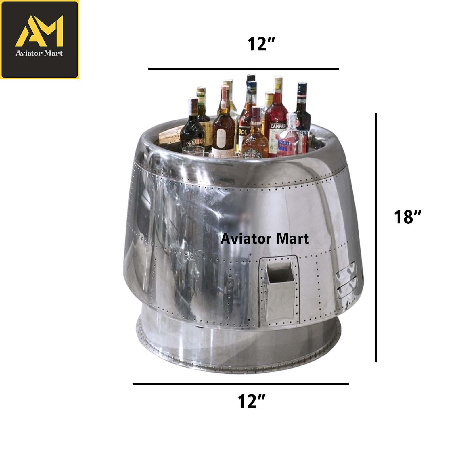 Aviator Aircraft Engine Cowling Bar Cabinet – Aluminum Airplane ...