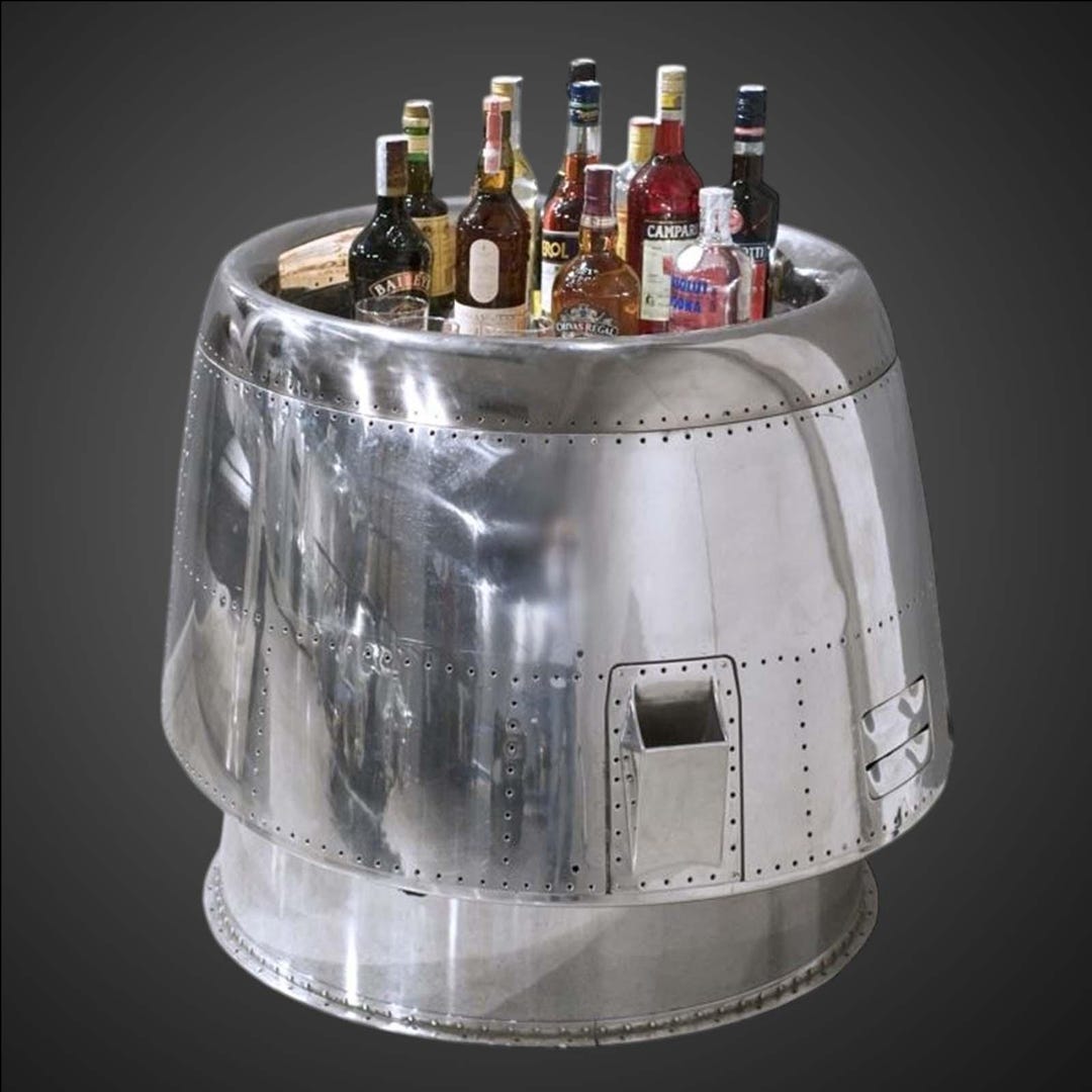 Aviator Aircraft Engine Cowling Bar Cabinet – Aluminum Airplane ...