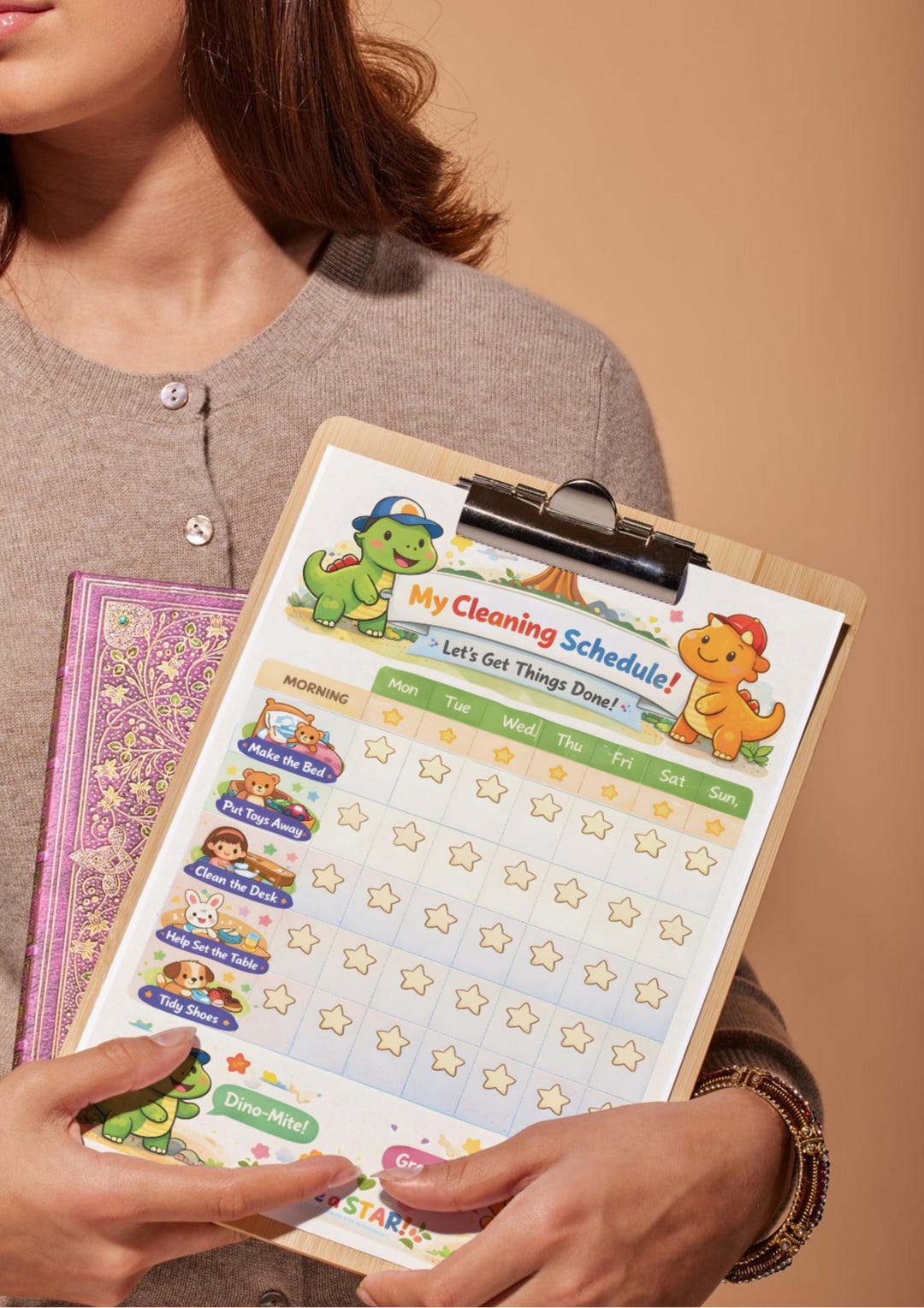 Dinosaur Kids Cleaning Schedule – Printable Cleaning Schedule for ...