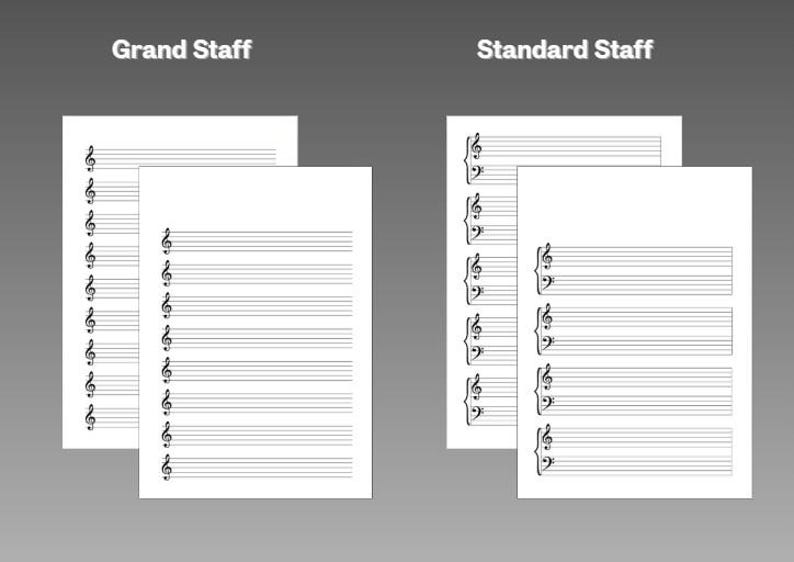 Printable Blank Sheet Music PDF | Standard & Grand Staff Paper ...