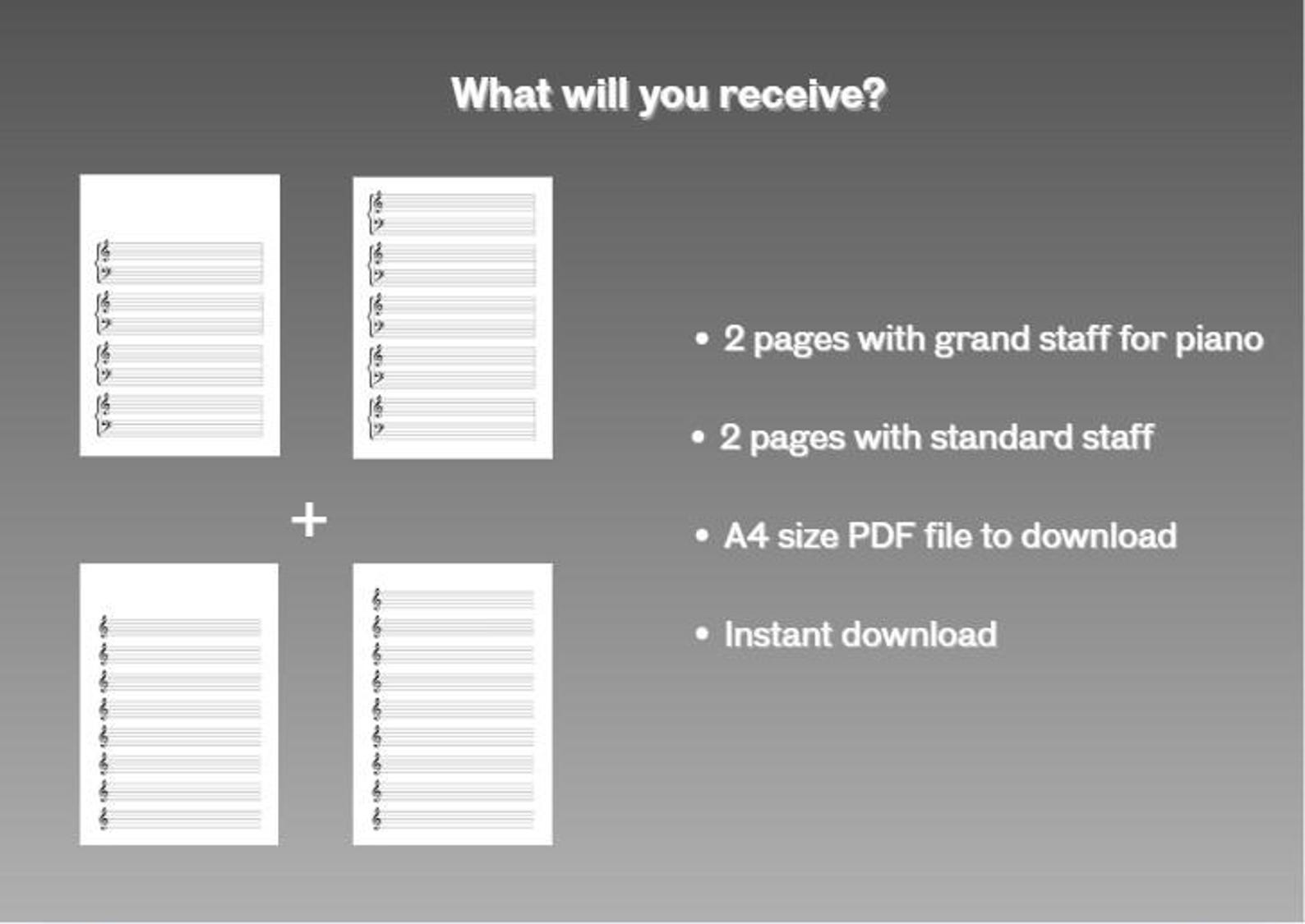Printable Blank Sheet Music PDF | Standard & Grand Staff Paper ...