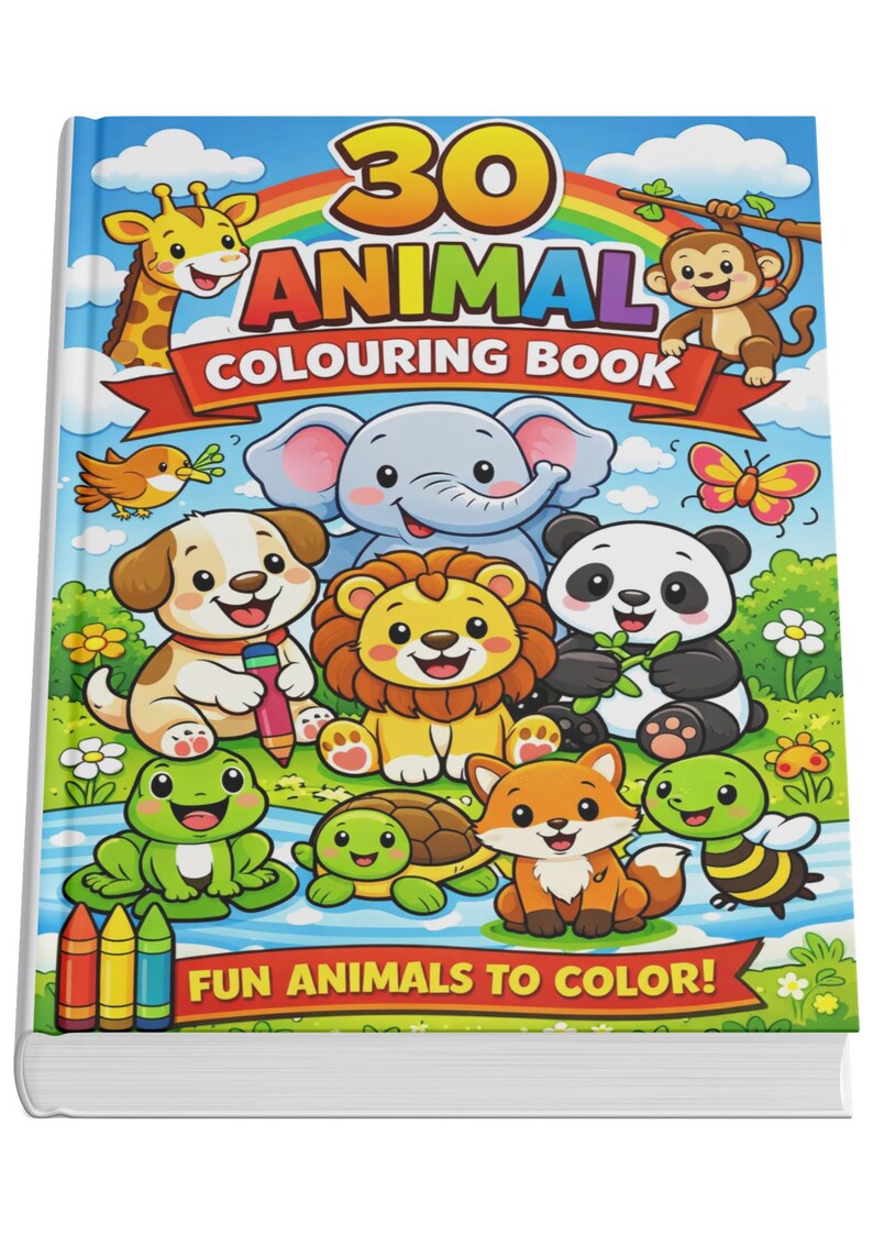 Animal Coloring Book for Kids, 30 Pages (digital Download) - Etsy