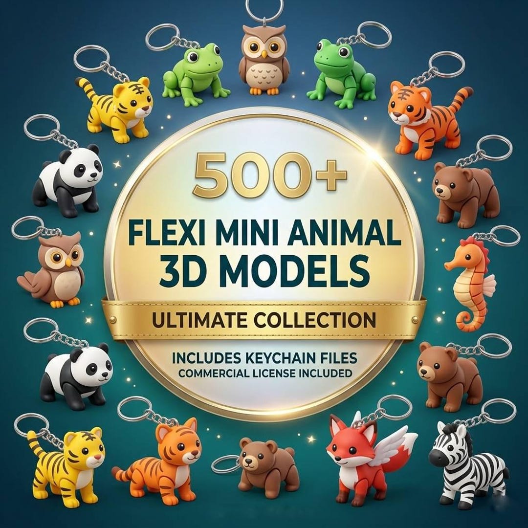 500 Mini Flexi Animals 3D Print Models, STL & 3MF (instant Download ...