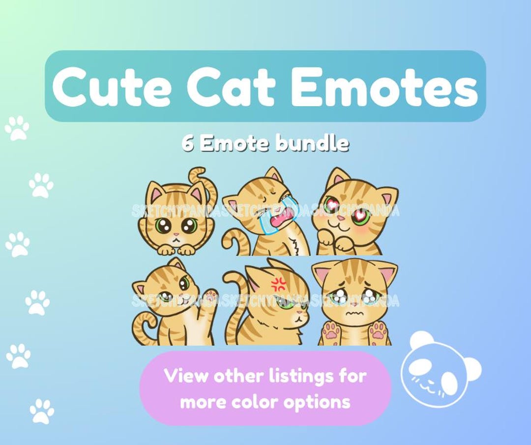 Orange Tabby Cat Emotes – Twitch & Discord Streamer Bundle (pngs ...