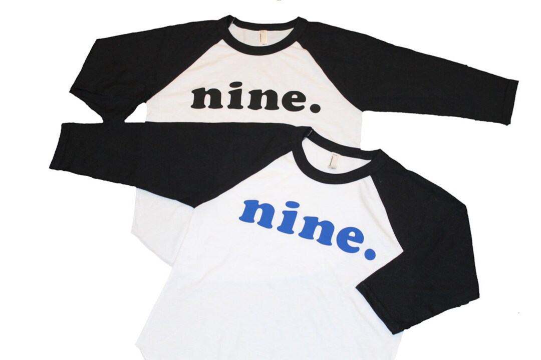 Ninth BIRTHDAY, 9th Birthday Shirt Kid's Personalized NUMBER Raglan ...