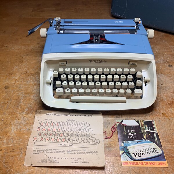 Blue Typewriter - Etsy
