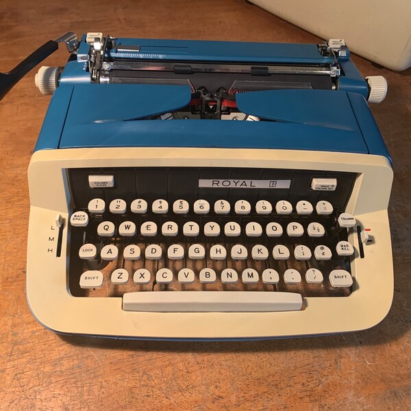 Blue Typewriter - Etsy