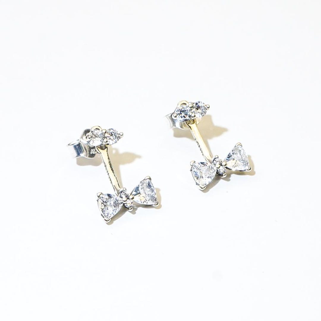 Pandora Sparkling Bow Drop Earrings - Etsy