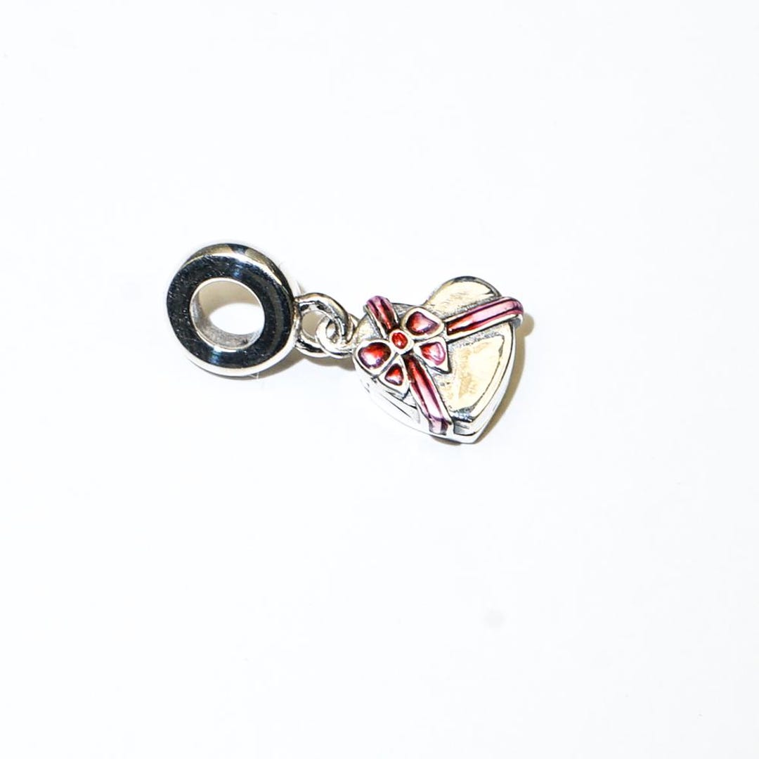 Pandora Openable Chocolate Box Sterling Silver Dangle With Pink and Red ...