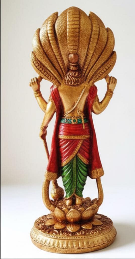 Lord Vishnu Idol With Sheshnaag – Narayana Statue Standing on Lotus ...