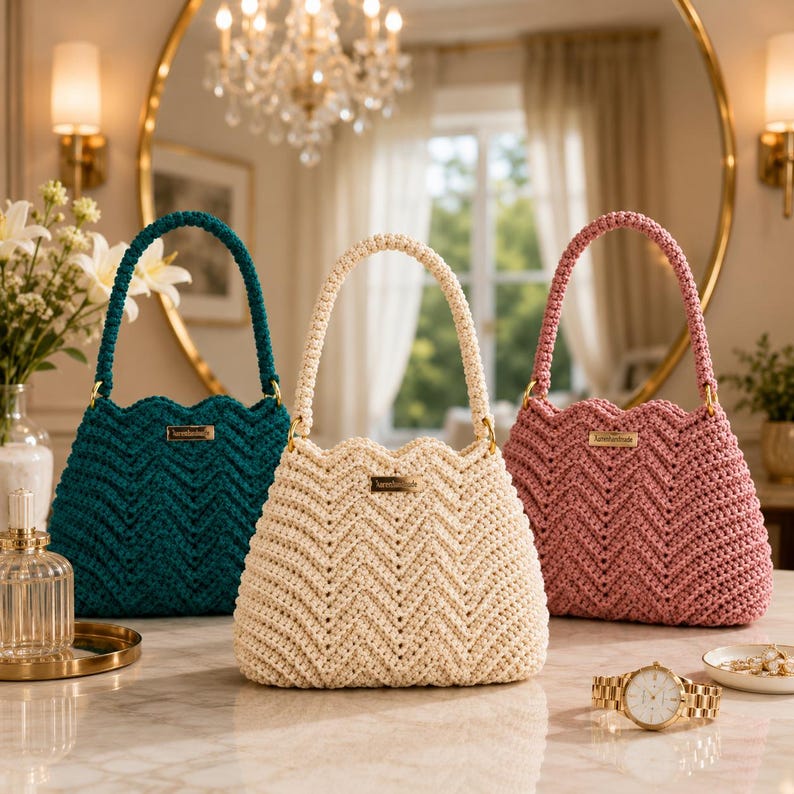Crochet Zigzag Tote Bag Pattern, Beginner Friendly Wave Design (PDF ...