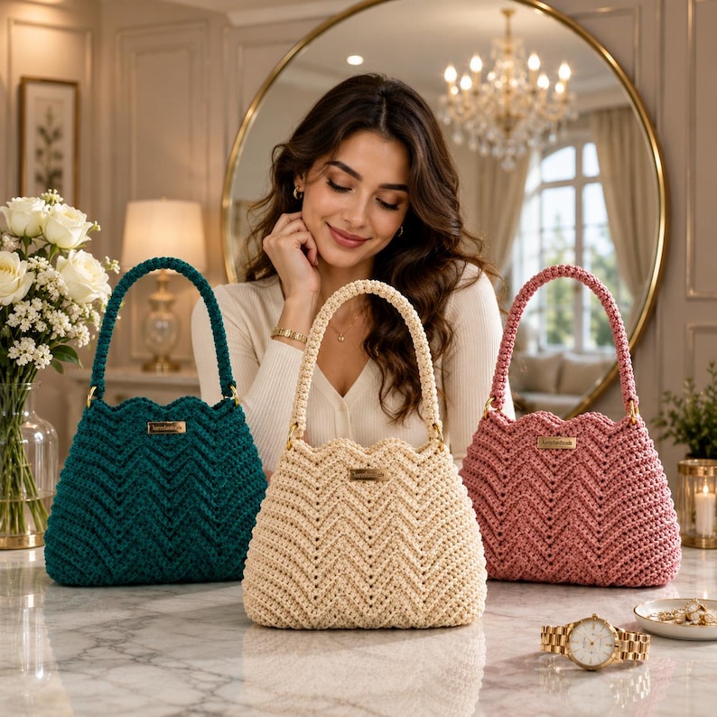 Crochet Zigzag Tote Bag Pattern, Beginner Friendly Wave Design (PDF ...