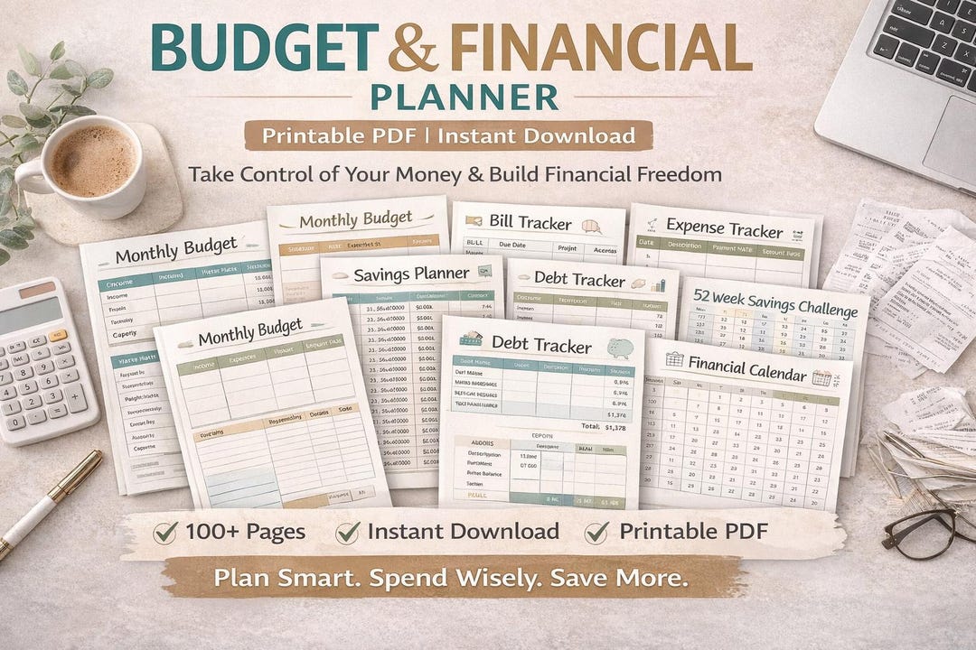 Financial Budget Planner | Monthly Expense, Savings & Debt Tracker ...