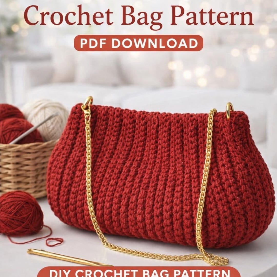 Crochet Structured Bag Pattern, Textured Tote Tutorial (PDF Download ...