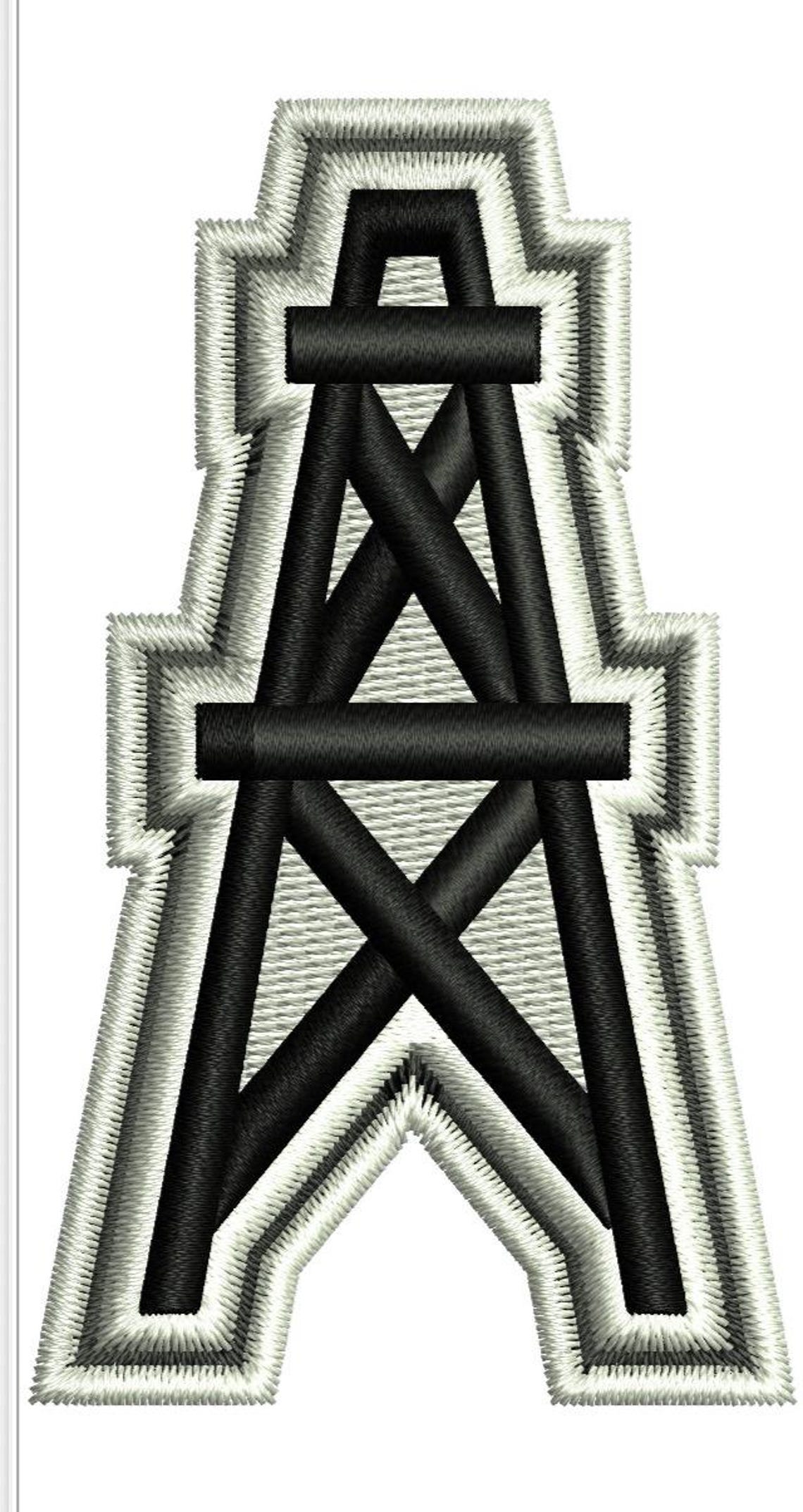 Oil Rig Puff Embroidery Design for Caps – Dst Pes EMB PDF JPG – 4x4 ...