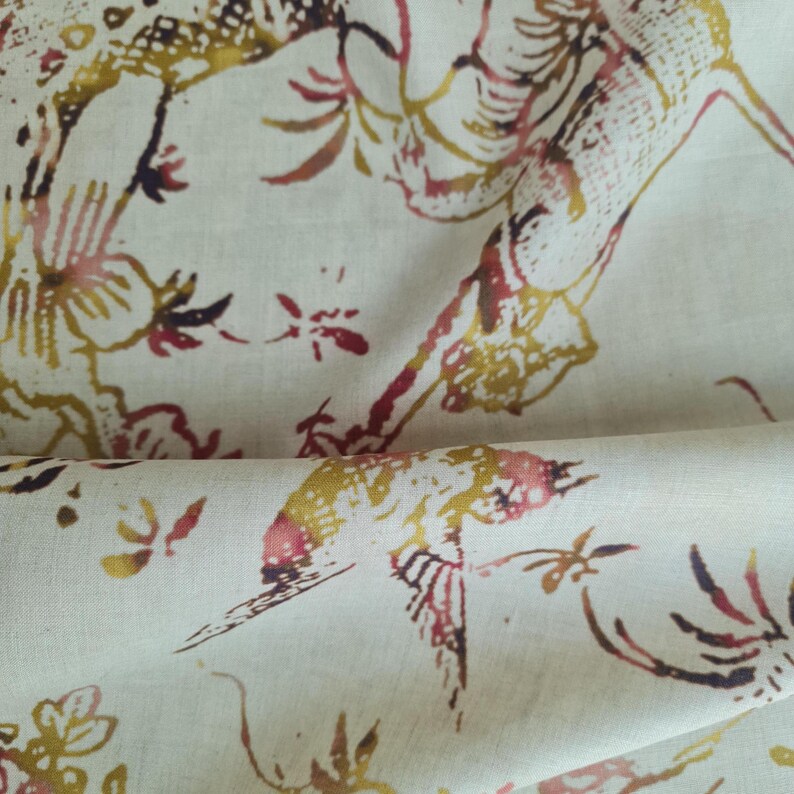 Vintage Jim Thompson "the Hunting Ground" Arun Fabric - Hand-printed ...