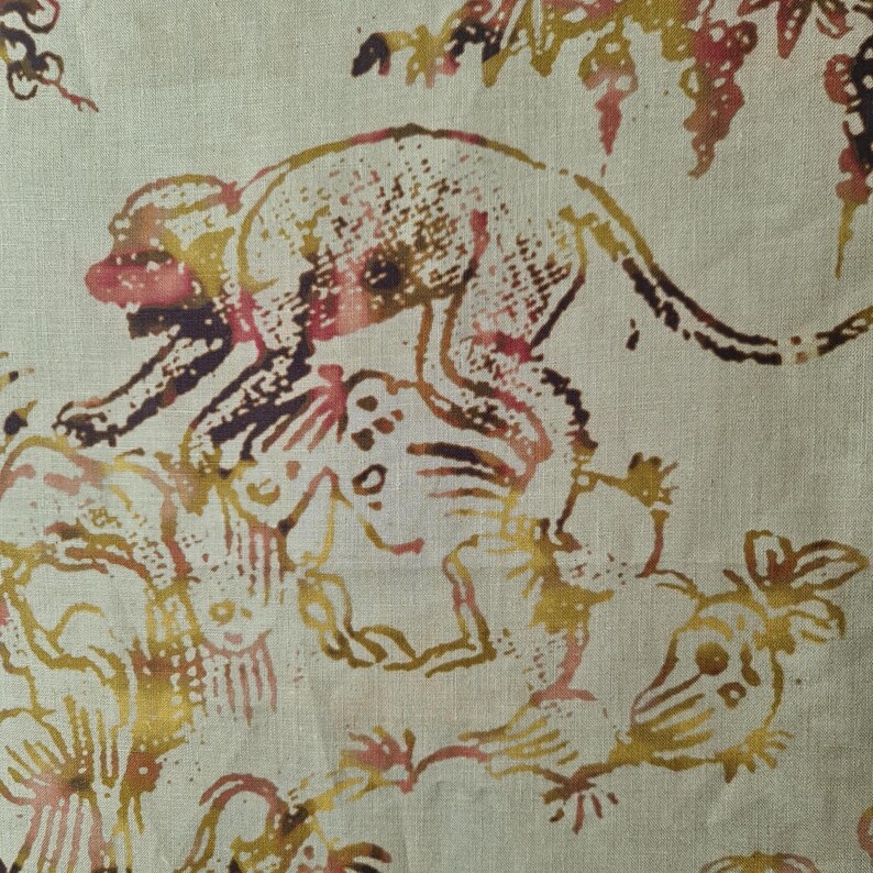 Vintage Jim Thompson "the Hunting Ground" Arun Fabric - Hand-printed ...