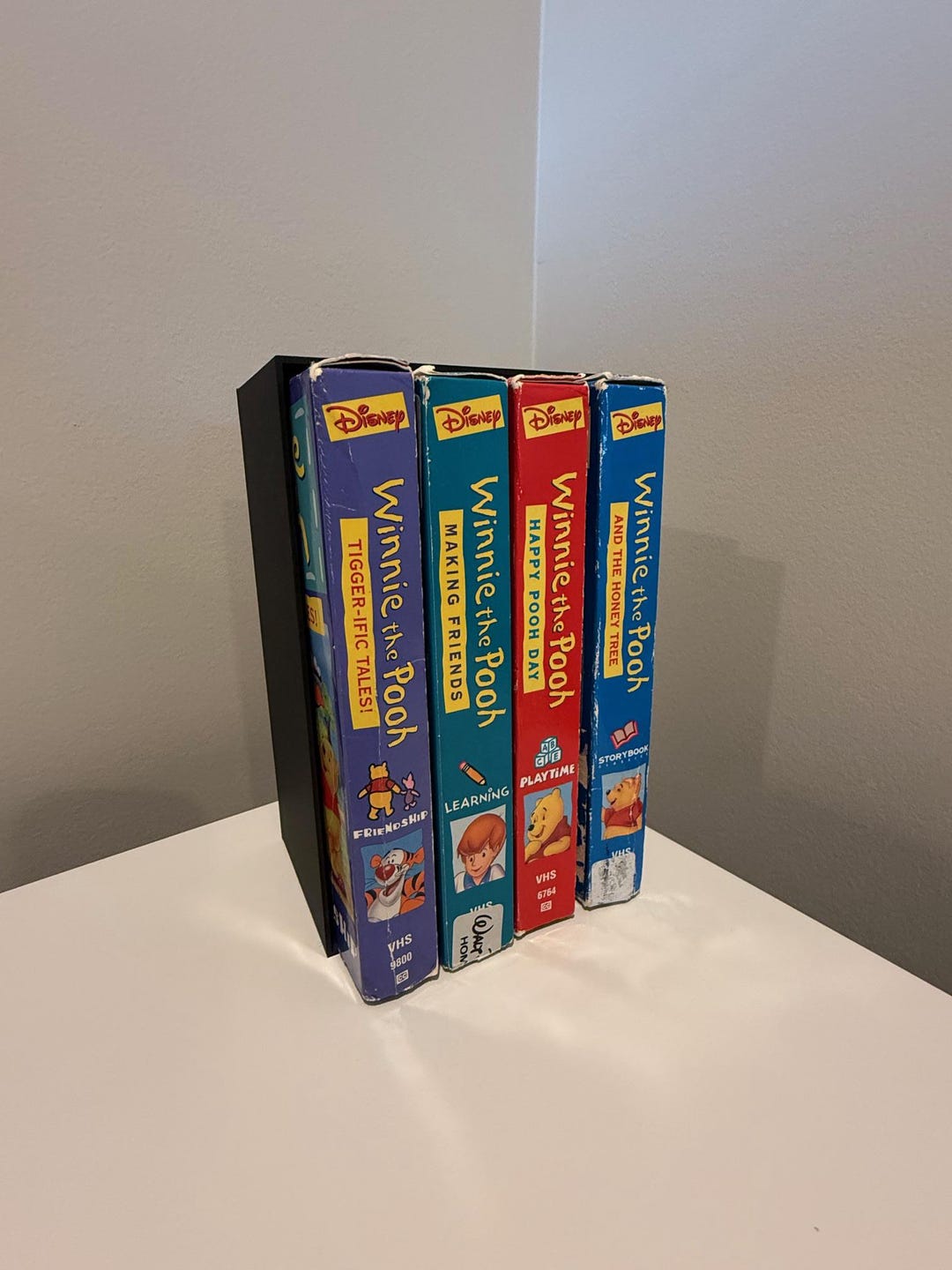 VHS Tape Display Stand – Wall Mount/tabletop Storage Holder for 4 Tapes ...