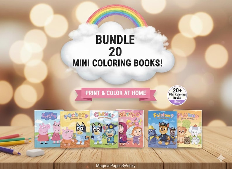20 Mini Coloring Books Bundle for Kids | Cute Coloring Pages ...