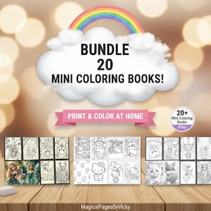 20 Mini Coloring Books Bundle for Kids | Cute Coloring Pages ...