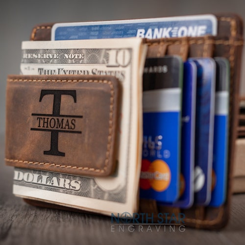 Leather Money Clip Wallet Personalized - Etsy
