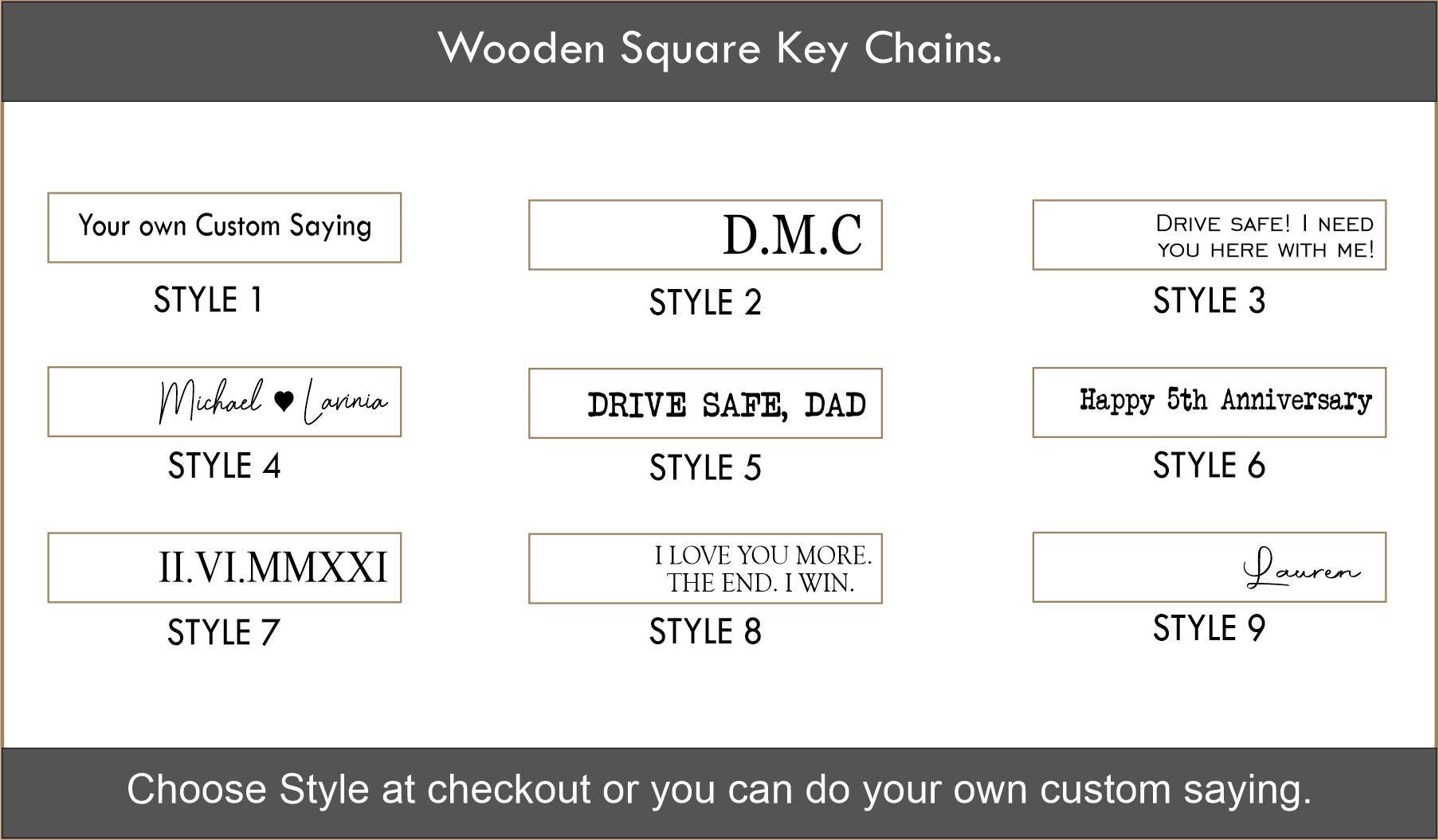 Custom Wooden Keychain: Engraved Walnut, Koa & Olive Wood - Etsy