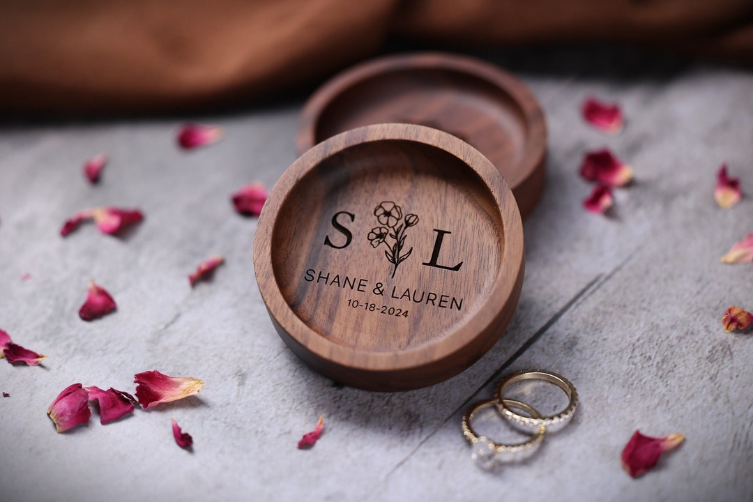 Wood Ring Dish, Custom Small Jewelry Tray, Engagement Ring Holder ...