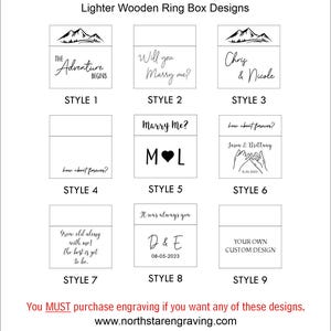 Proposal Ring Box, Custom Slim Engagement Ring Box, Wedding Engagement ...