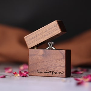 Proposal Ring Box, Custom Slim Engagement Ring Box, Wedding Engagement ...