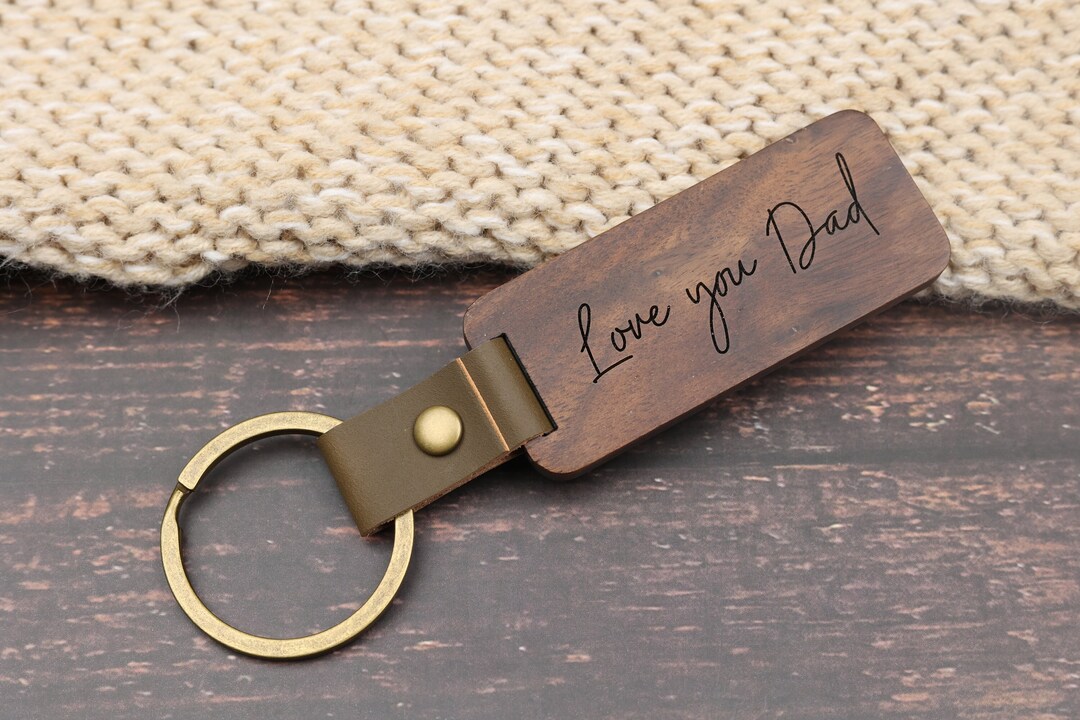 Christmas Gifts for Dad, Custom Keychains for Dad, Wooden Keychain for ...
