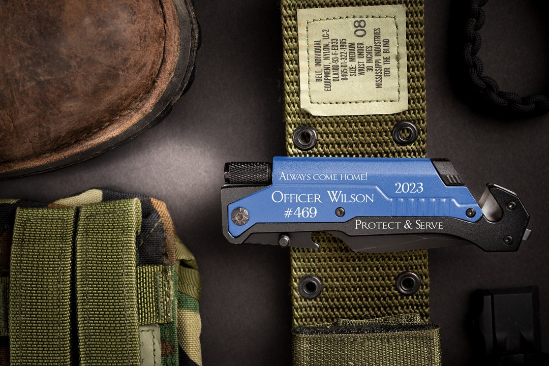 Police Officer Graduation Gift, Custom Engraved Pocket Knife, Come Home ...
