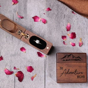 Proposal Ring Box, Custom Slim Engagement Ring Box, Wedding Engagement ...