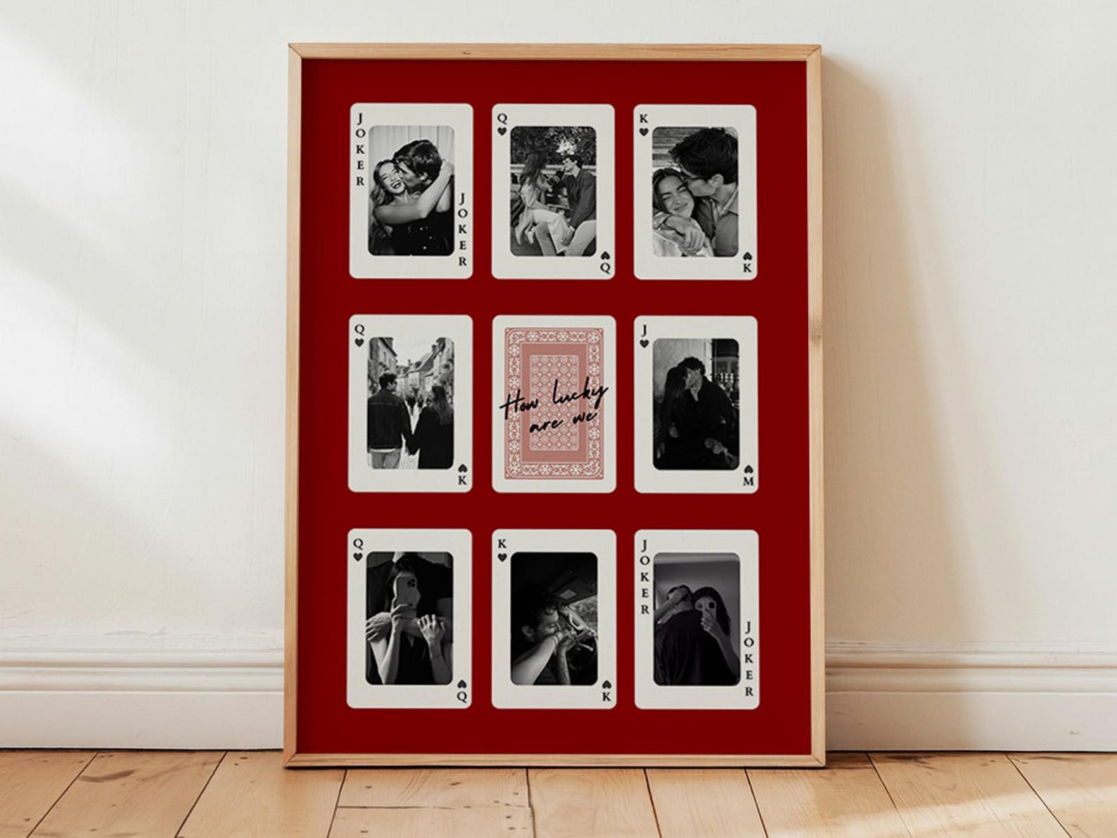 Custom Playing Card Photo Frame, How Lucky Are We Print, Personalized ...