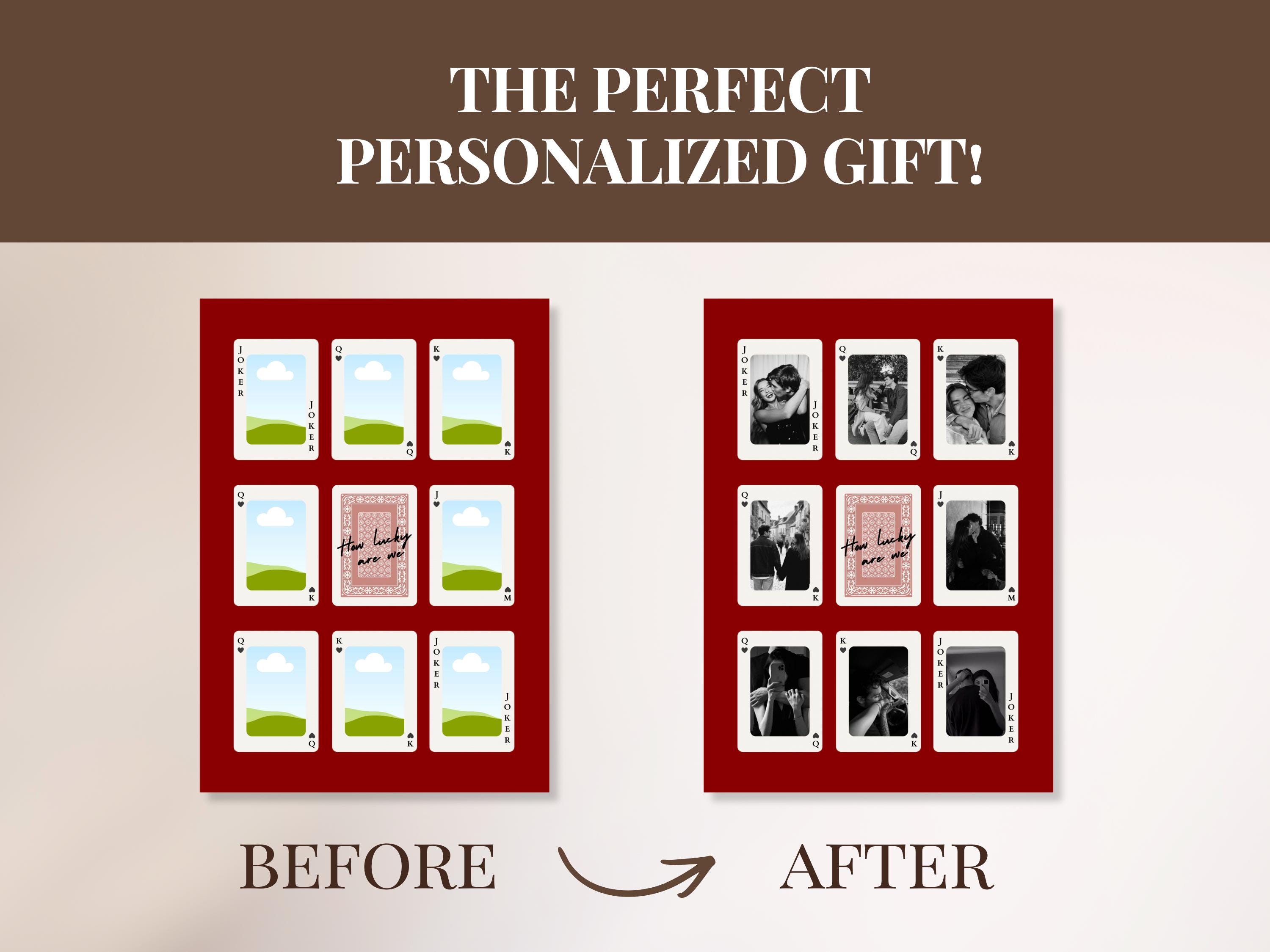 Custom Playing Card Photo Frame, How Lucky Are We Print, Personalized ...