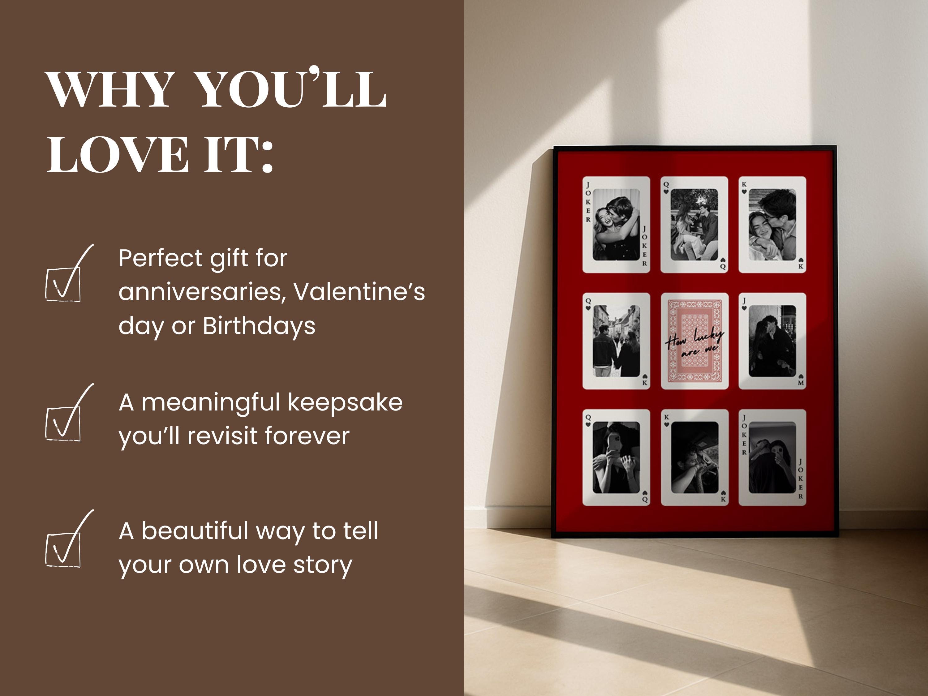 Custom Playing Card Photo Frame, How Lucky Are We Print, Personalized ...