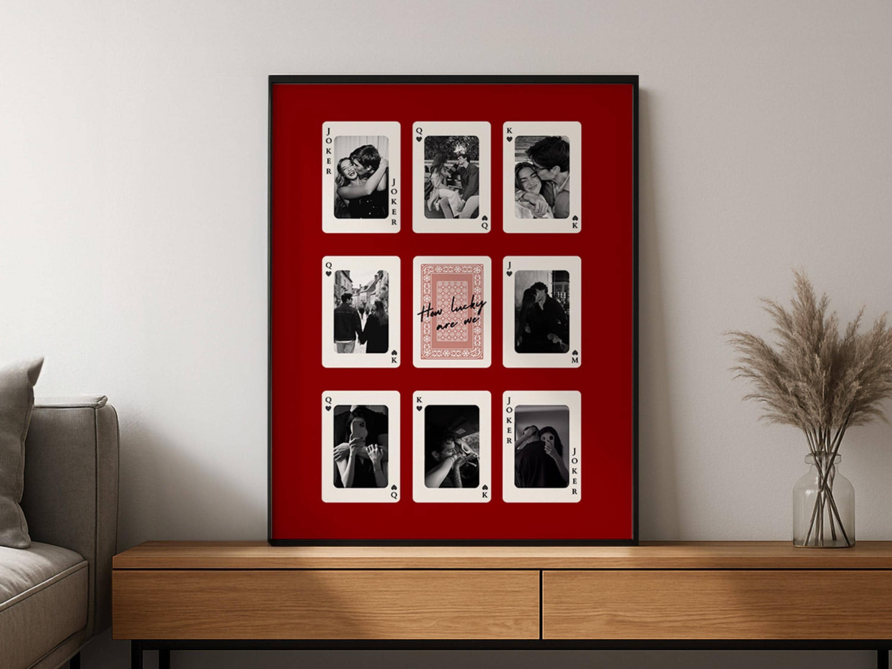 Custom Playing Card Photo Frame, How Lucky Are We Print, Personalized ...