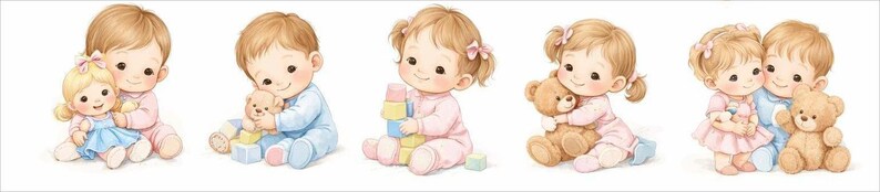 Baby Stickers PNG Bundle | Cute Baby Clipart | Baby Boy & Girl Stickers ...