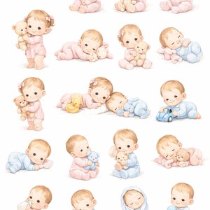 Baby Stickers PNG Bundle | Cute Baby Clipart | Baby Boy & Girl Stickers ...