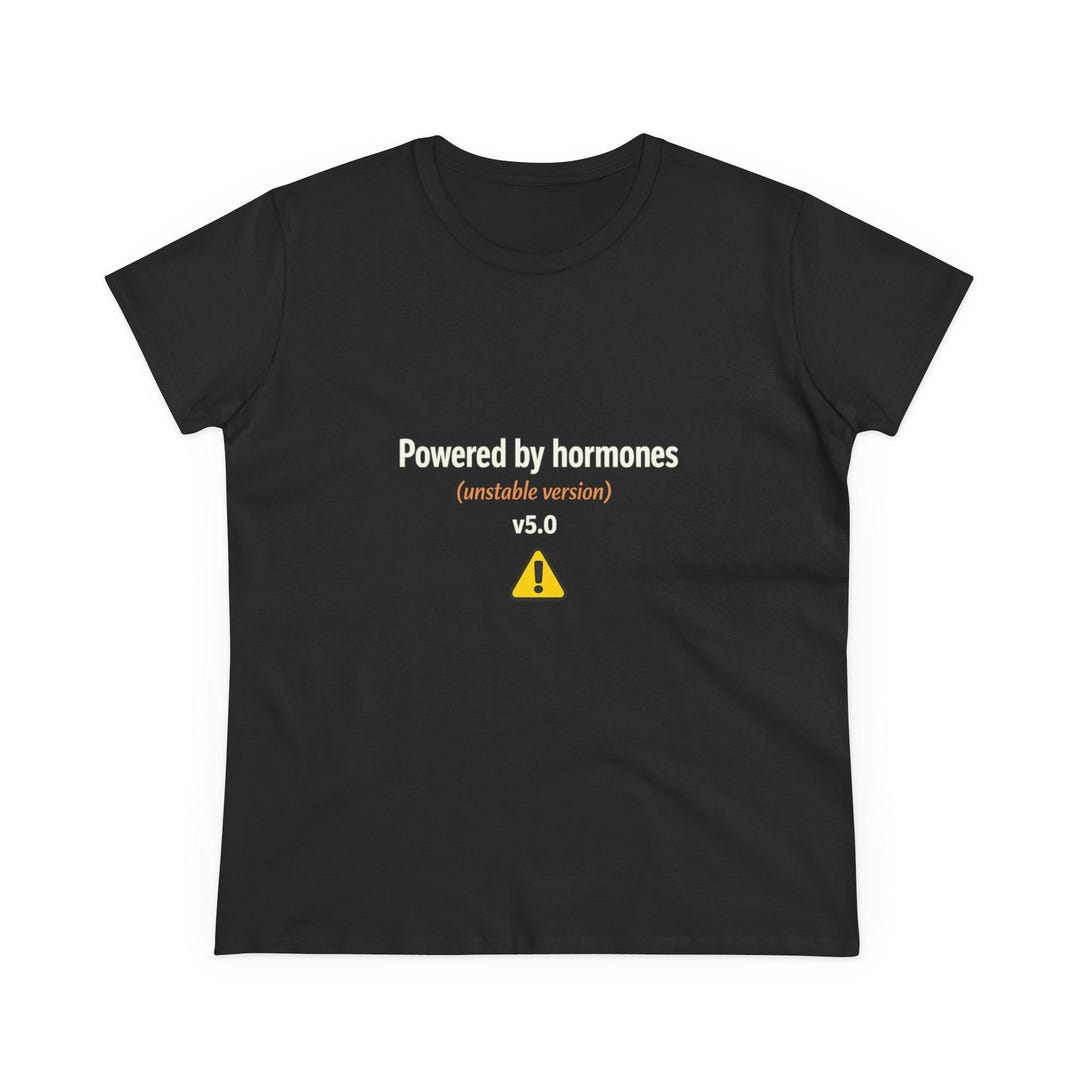 Powered by Hormones Tee | Warning Triangle Graphic - Etsy