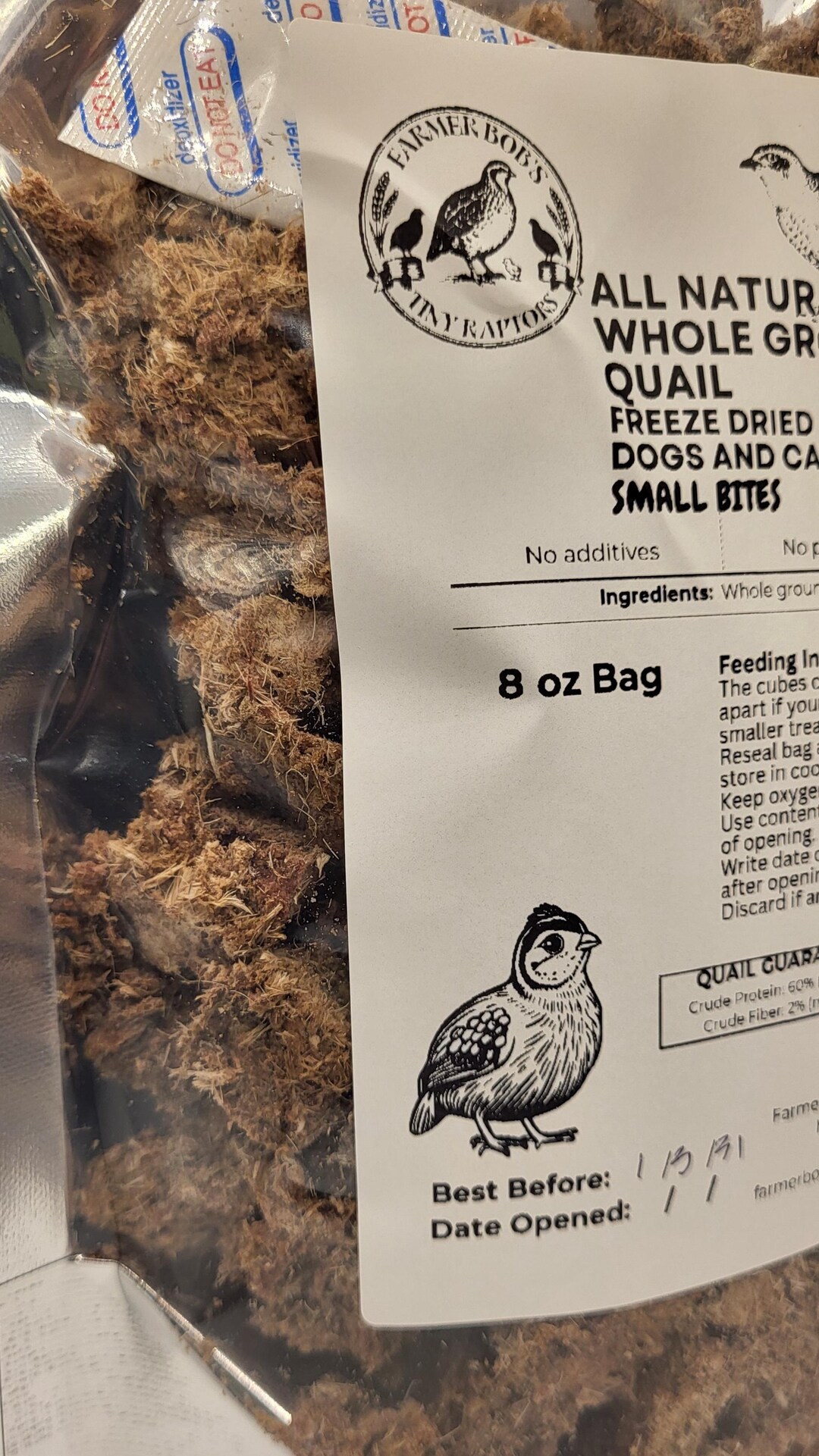 Freeze Dried Whole Quail Small Bites Dog Cat Ferret Treats 8 Oz Bag - Etsy