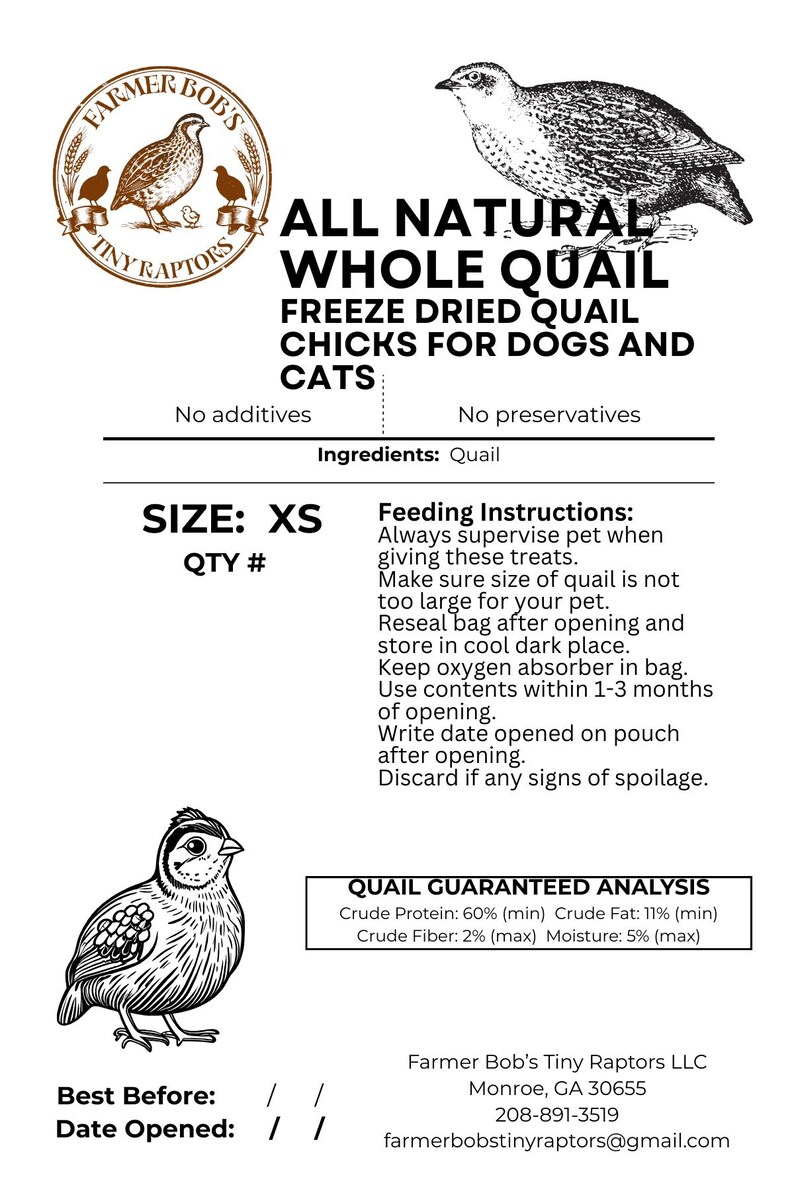 Freeze Dried Whole Quail Chicks - XS 6 Pack - Etsy