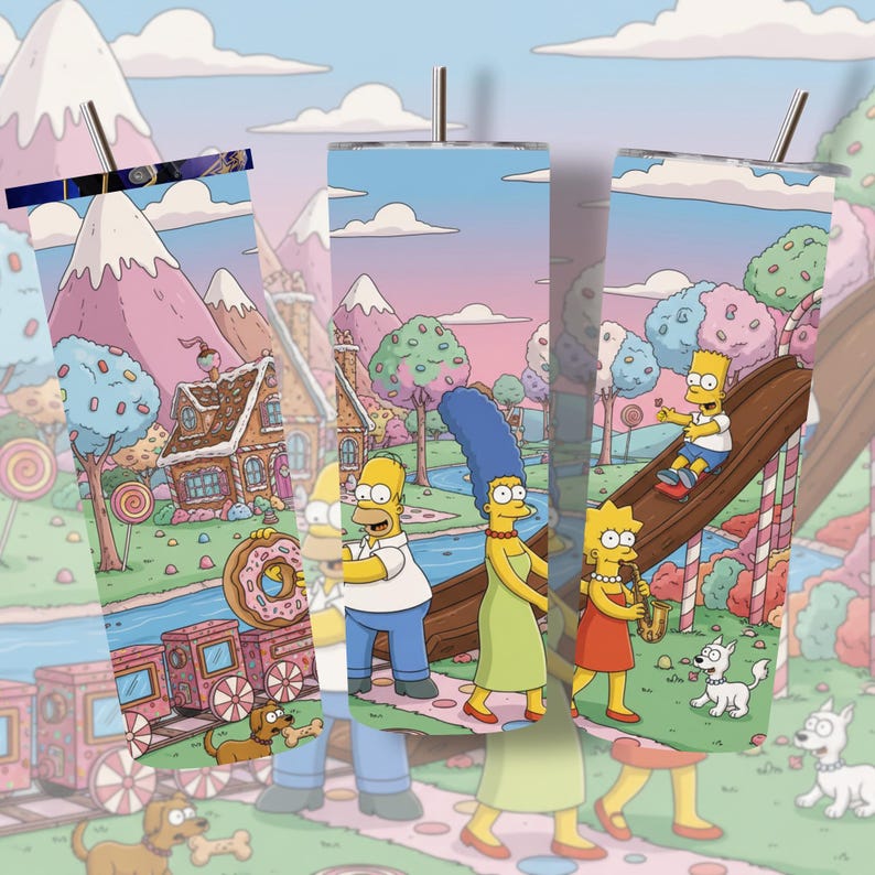 Simpsons Tumbler PNG, Bart Simpson 20oz Tumbler Wrap, Cartoon Character ...
