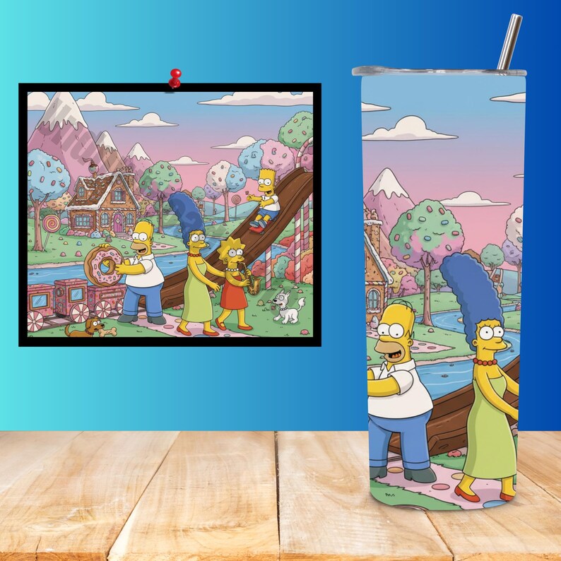 Simpsons Tumbler PNG, Bart Simpson 20oz Tumbler Wrap, Cartoon Character ...